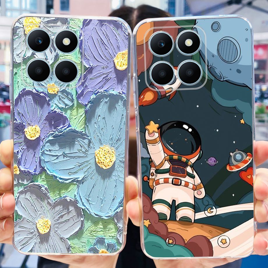 For Honor X6A 4G Case TPU Slim Flower Printting Soft Silicone Shell for ...