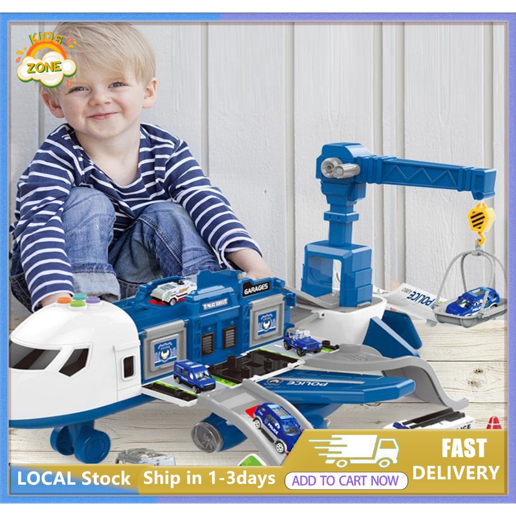 KIDS ZONE Large Storage Transformer Airplane Toy Car Toys Set with ...