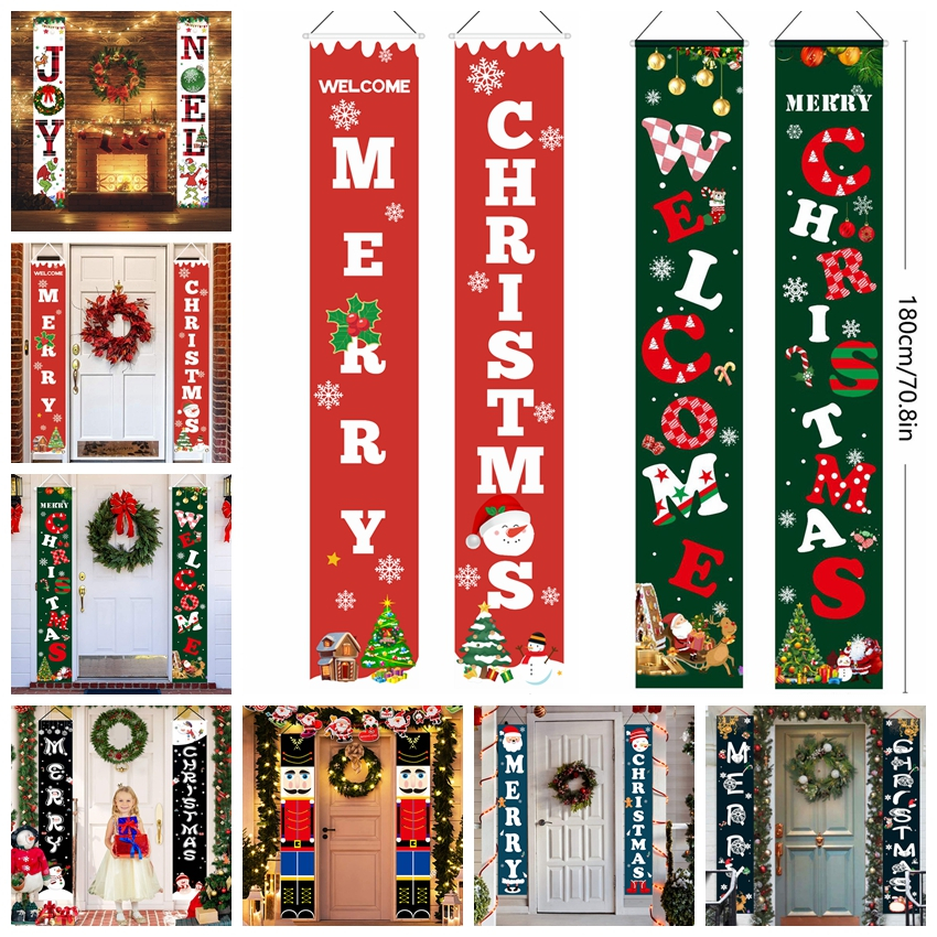 Merry Christmas Door Banner Decoration Hanging Christmas Ornaments ...