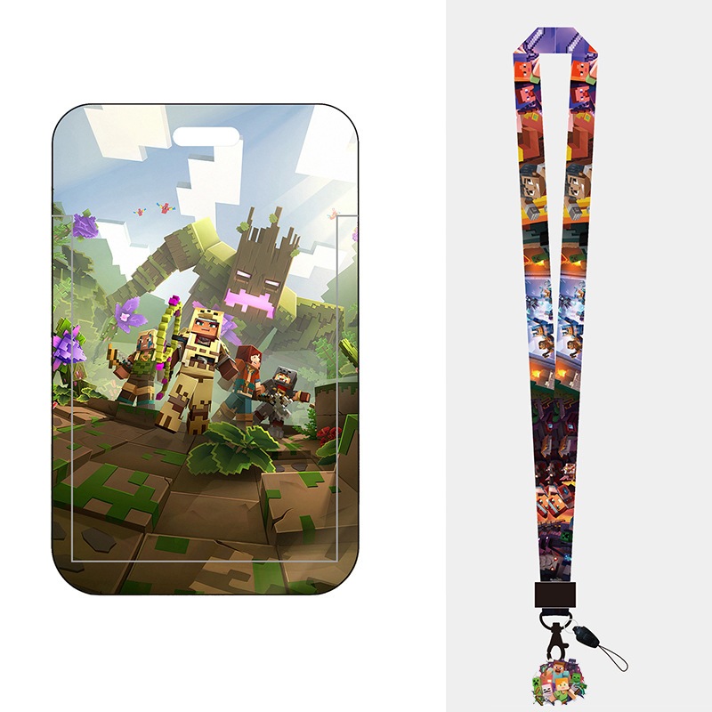 Minecraft Card Holder Neck Lanyard for Keys ID Card Holder Keychain ...