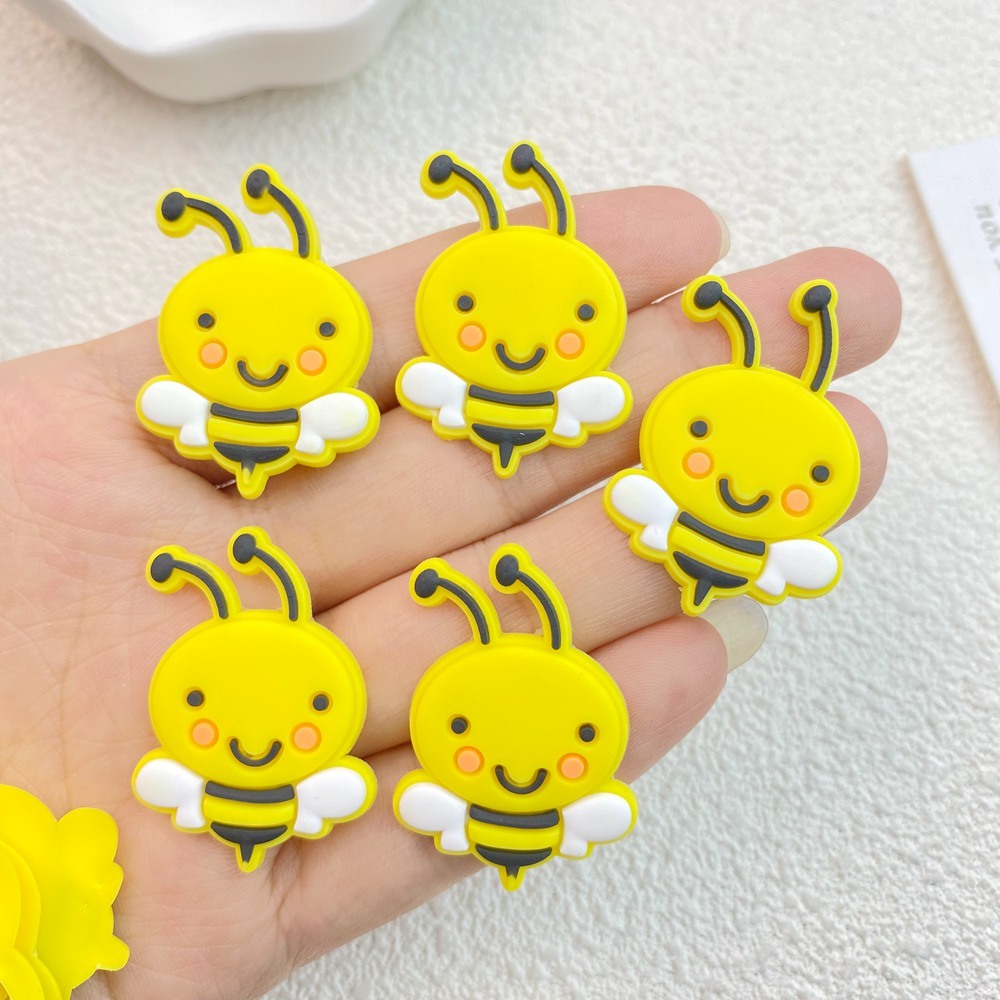 10 Pieces/Set Cute Cartoon PVC Soft Glue Bee Flat Back Handmade ...