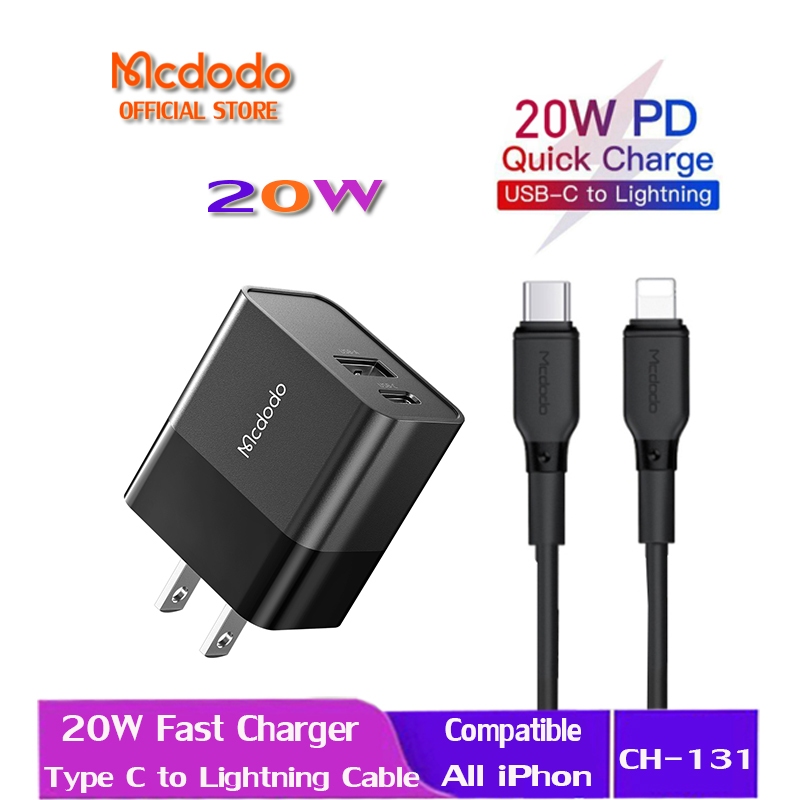 Mcdodo USB Charger Adapter 20W PD+QC 3.0 Fast Charger Double USB ...