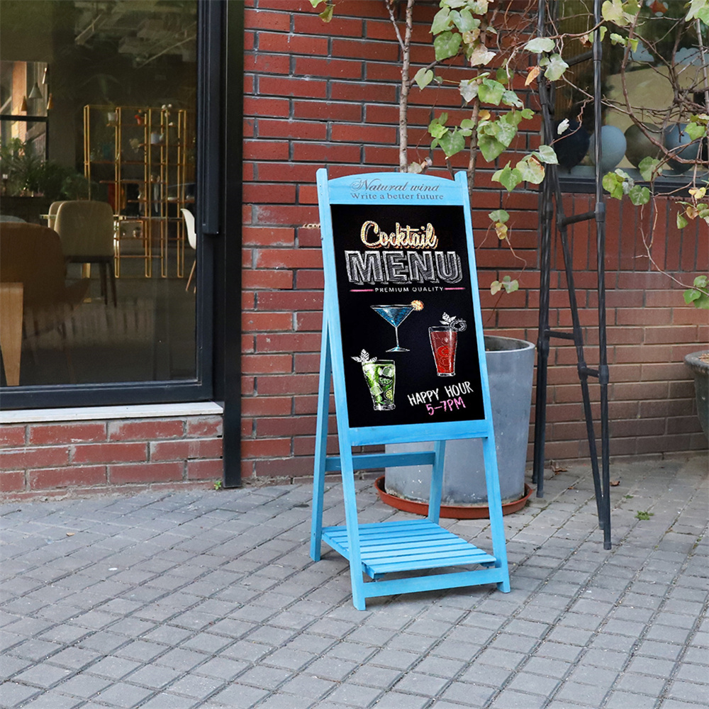 A-Board Pavement Sign Advertising Menu Sandwich Wooden Frame Blackboard ...