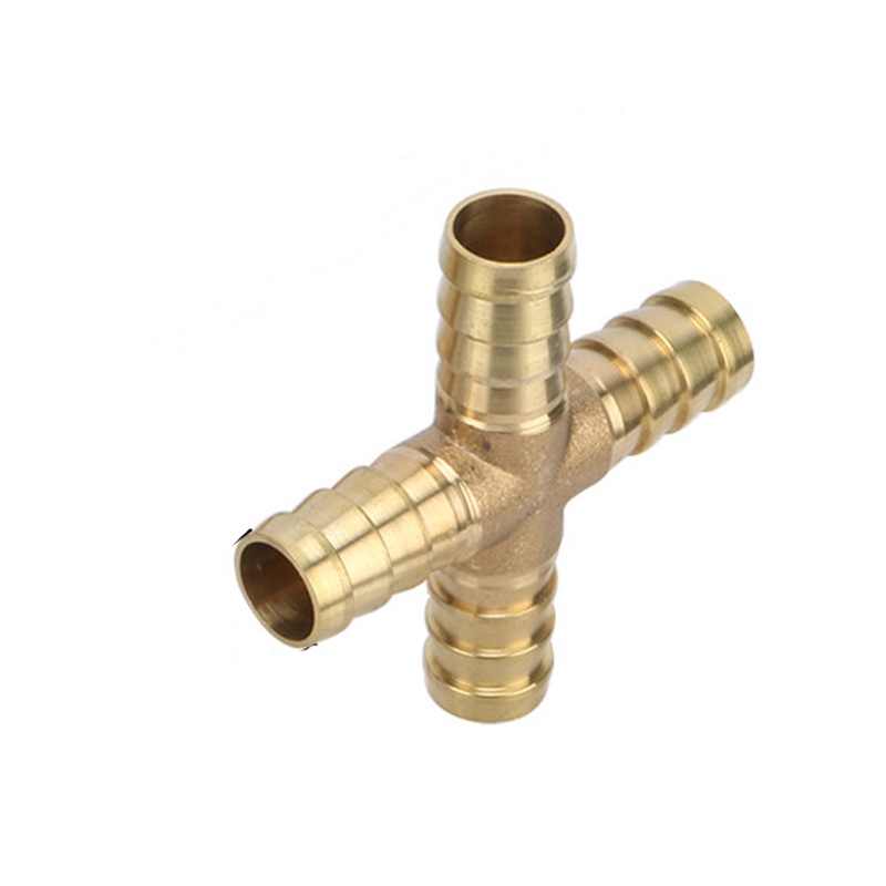 Cross Shaped Brass Pipe Fitting 4-Way 6mm 8mm 10mm 12mm Garden Hose ...