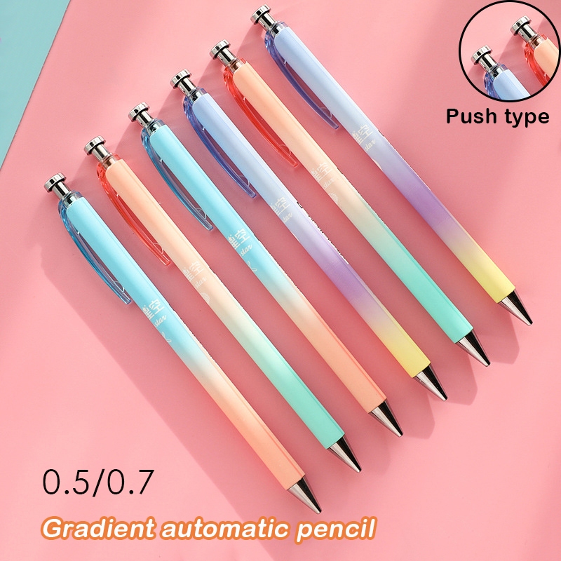 Starry Sky Mechanical Pencil Gradient Color Pencil 0.5/0.7 Press Pen ...
