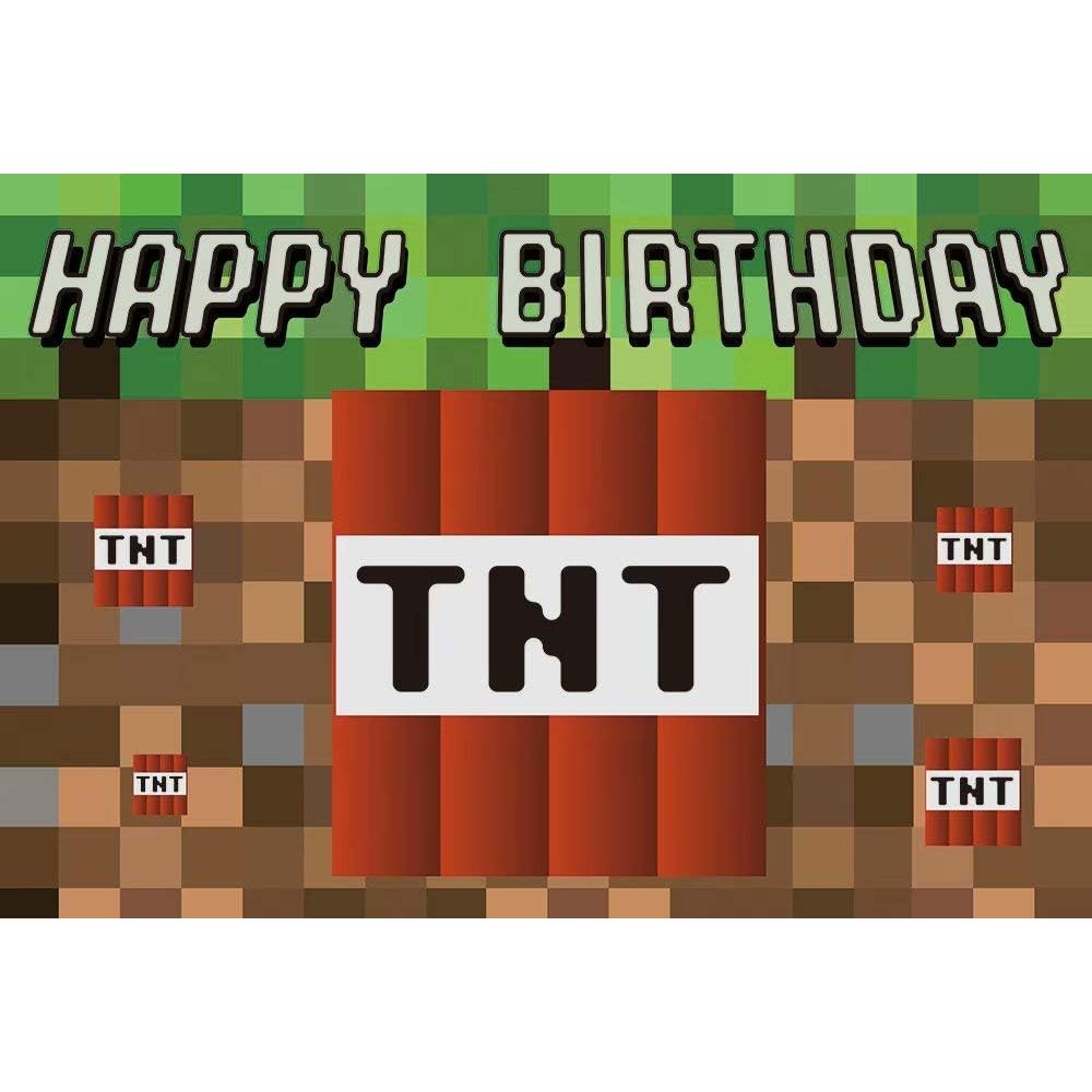 5x3ft Minecraft Pixel Photography Backdrop My World Pixel Game Theme ...