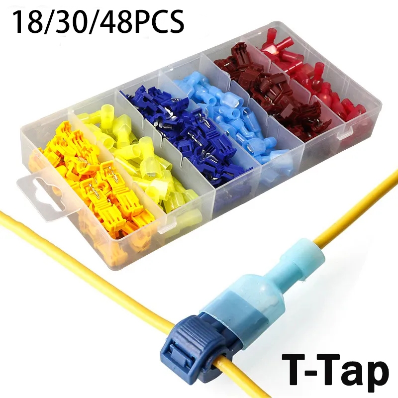18/30Pcs T-Tap Connector Quick Electrical Cable Connector Snap Splice ...