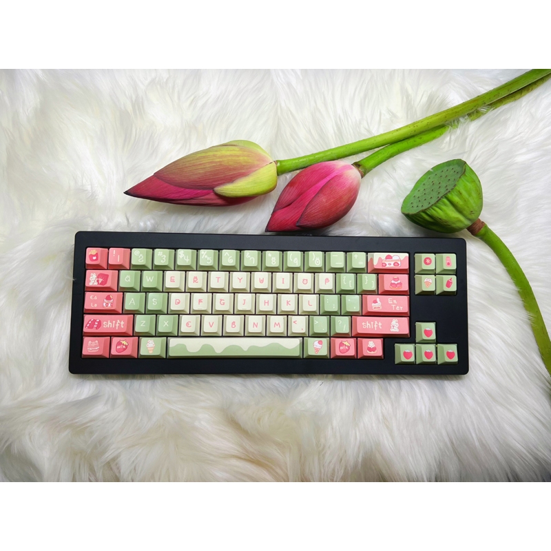 GMK Strawberry Milk Rabbit Keycap, 131 Keys PBT Keycaps Cherry Profile ...