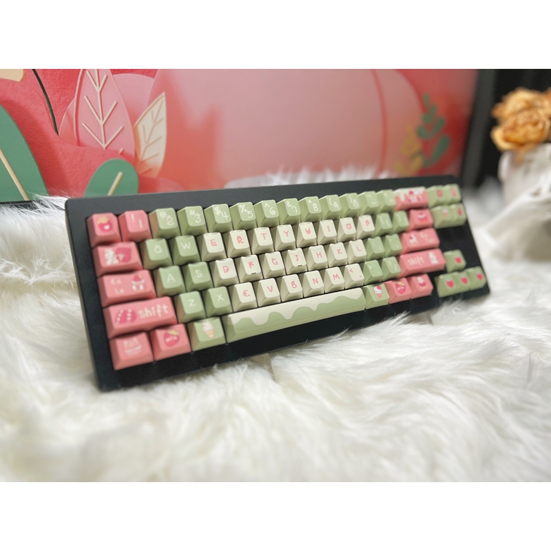 GMK Strawberry Milk Rabbit Keycap, 131 Keys PBT Keycaps Cherry Profile ...