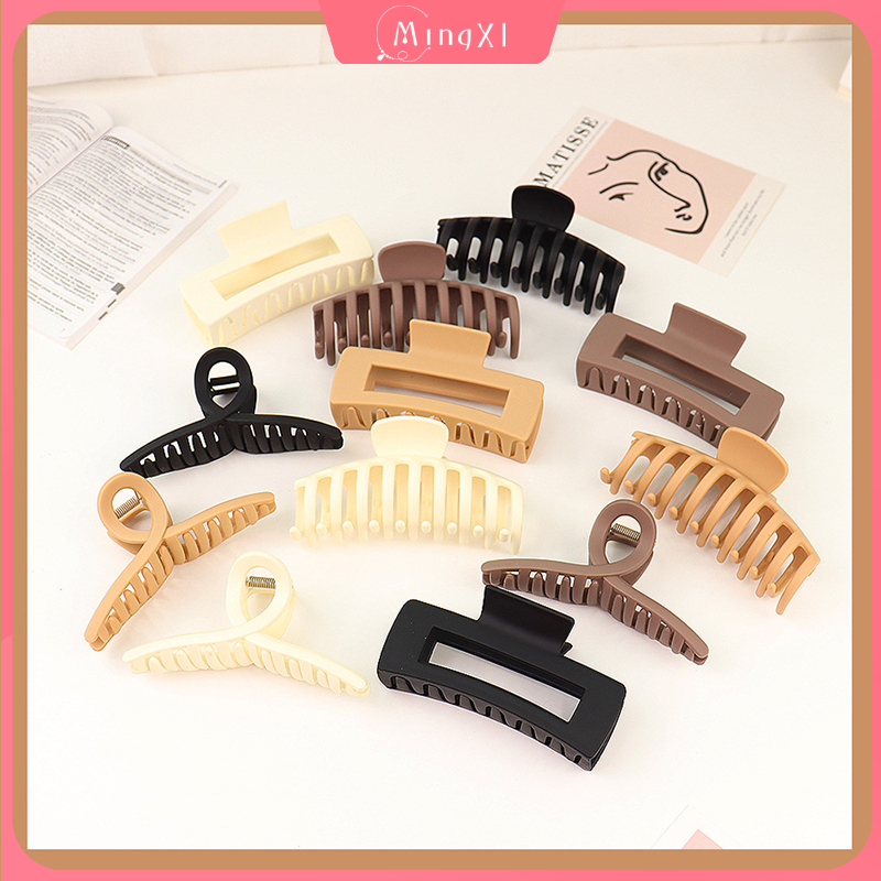 Korean Acrylic Hair Clip Color Matte Claw Multiple Styles Large Hair ...