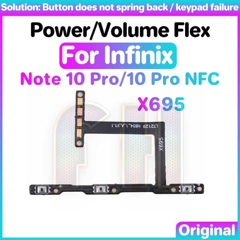 Power Volume button flex For Infinix note 10 pro nfc X695 Switch ON OFF Key Mute Button Ribbon ...