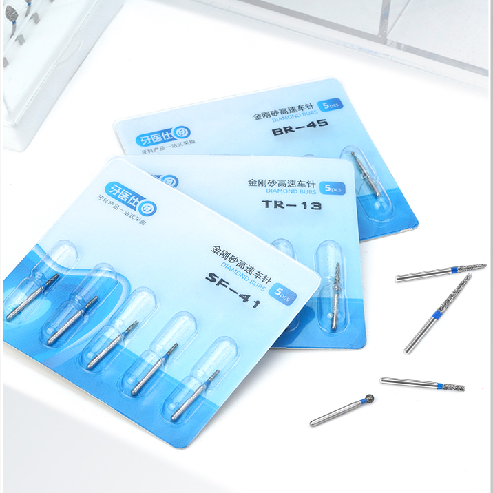 TR/TF/TC/WR Types Dental Diamond Burs FG 1.6mm High Speed Burs 5 Pcs ...