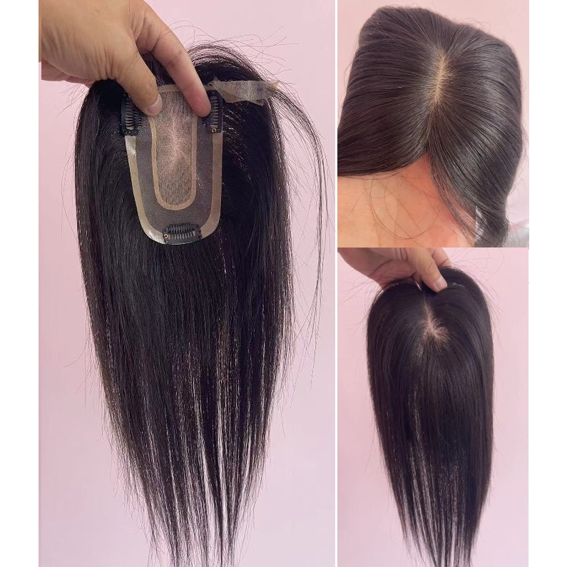 8cmx13cm 100% Vigin Fine Human Hair Topper Wiglet for Women 20cm~40cm ...