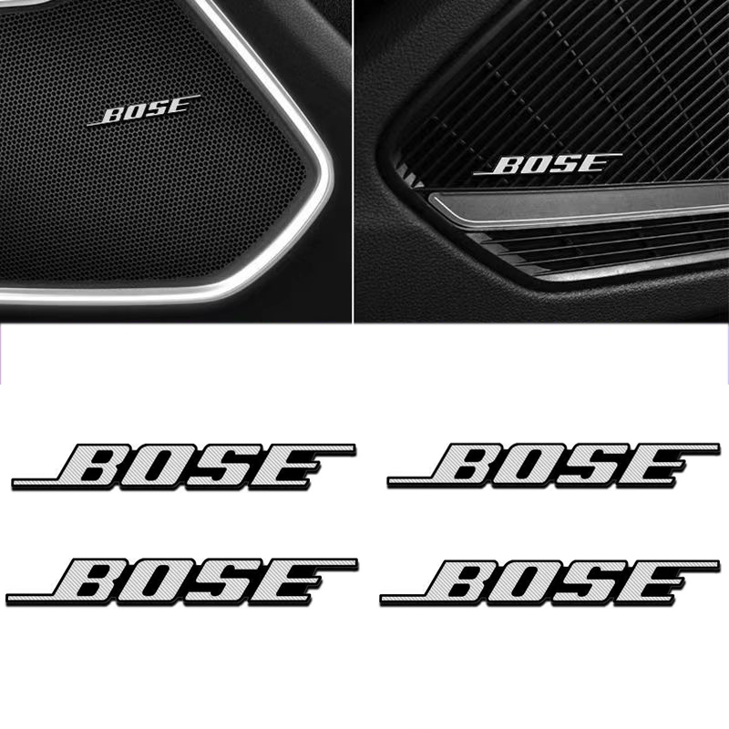 4 Pieces Aluminum BOSE Car Music Speaker Sticker Emblem For Nissan ...