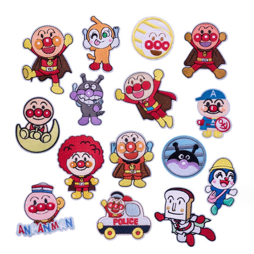 Anpanman Series Cartoon Embroidered Cloth Stickers Ripped Fashion Anime ...