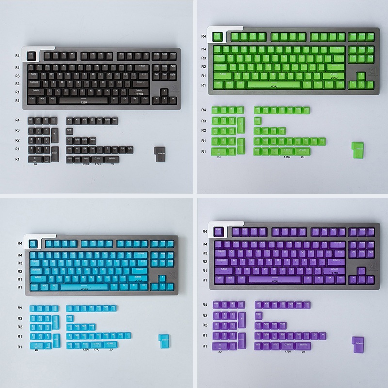 GMK 131 Keys Glacier Transparent Key Cap OEM Profile Double shot ...