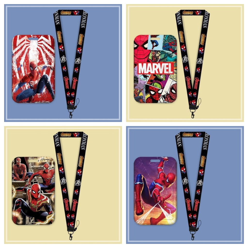 Cartoon Spider-Man Name Tag Student Card Holder Lanyard Bus ID Card ...