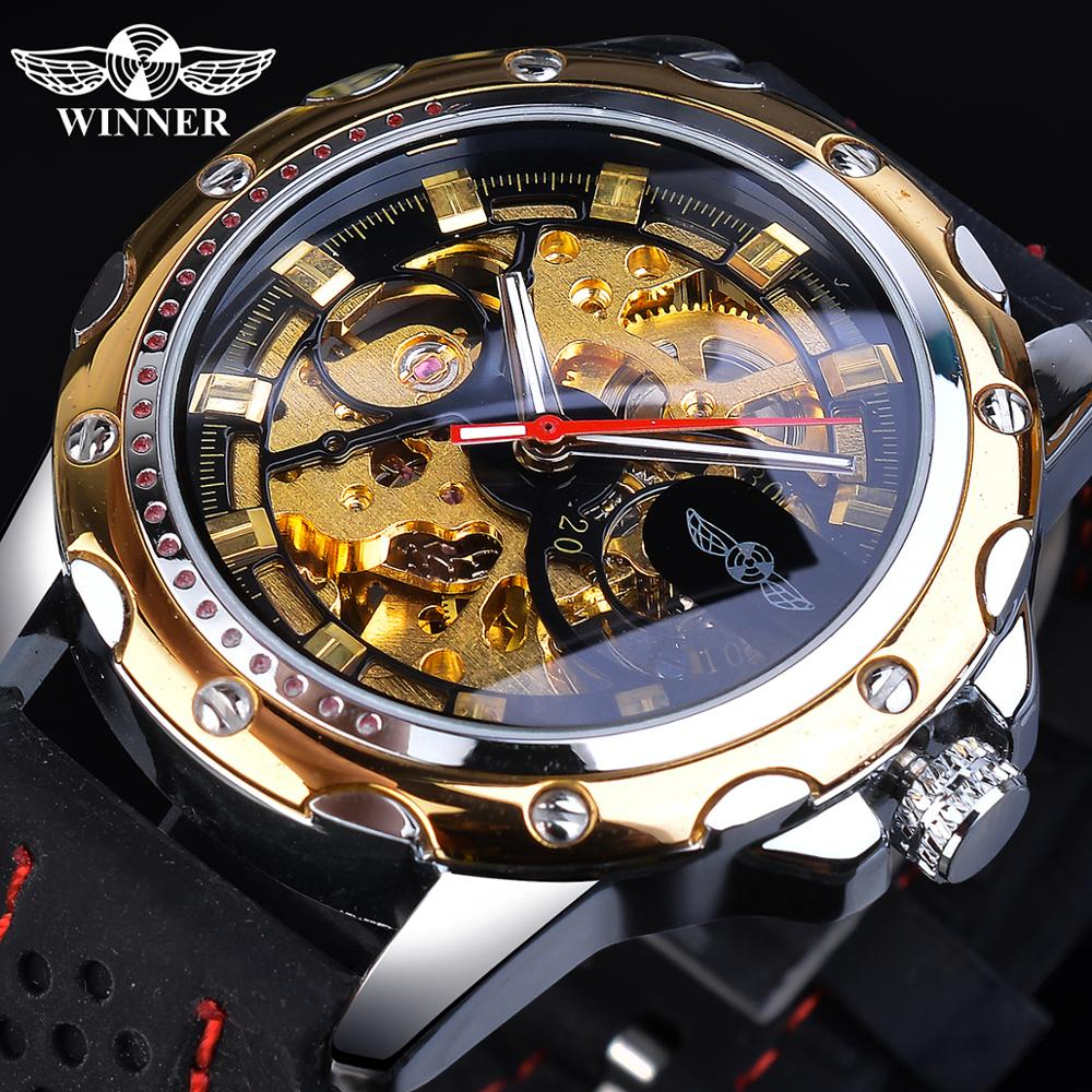 WINNER watch Black Men's Military Mechanical Watch Automatic Winding ...