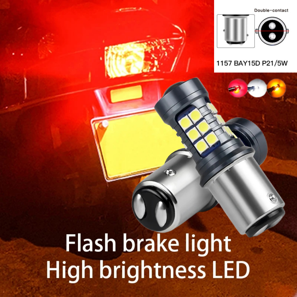 1pcs Motorcycle Tail Light Flash 1157 LED Strobe Signal Blinker Stop ...