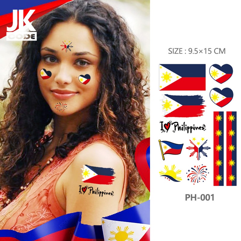 Philippine Flag Football Event Party Temporary Tattoos Various Styles ...