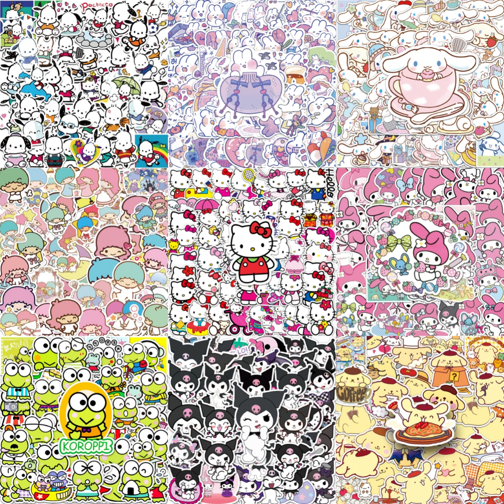50PCS Super Cute Sanrio Stickers Hello Kitty Stickers Kuromi My Melody ...