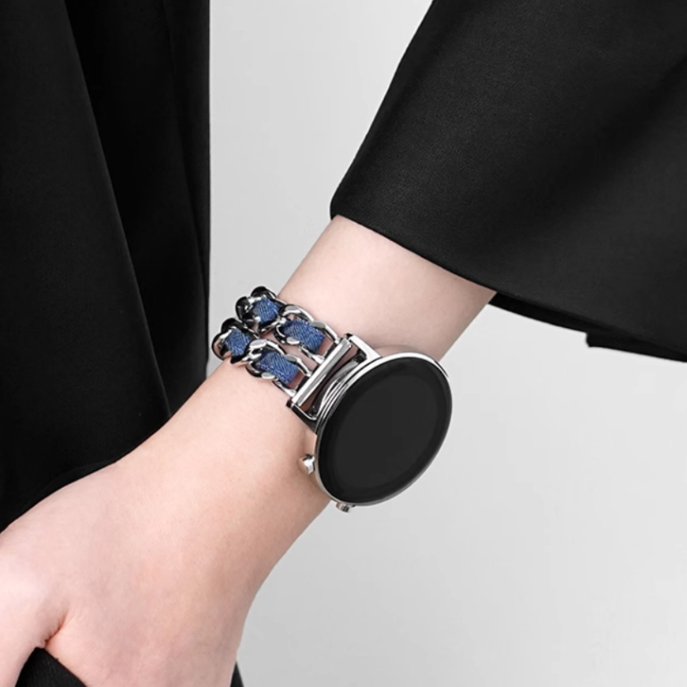 Metal Chain Cloth Watch Strap For Huawei watch GT 4 Strap 41mm 46mm ...