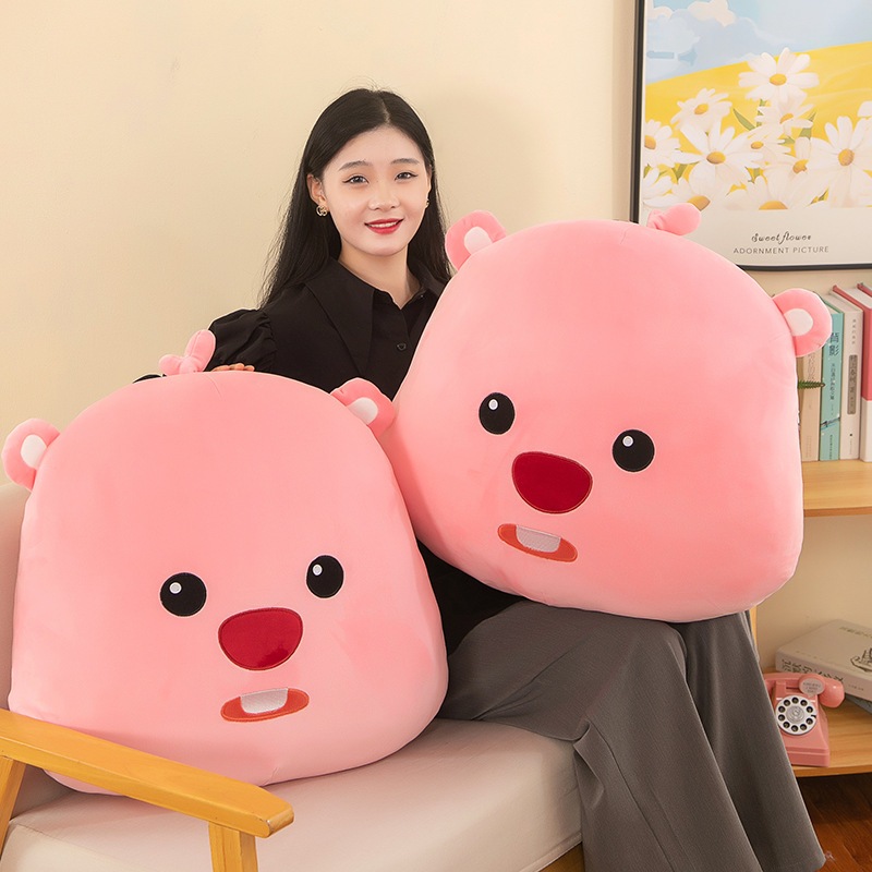 Korean Cartoon Pororo Little Pink Beaver Bed Pillow Rag Doll | Shopee ...