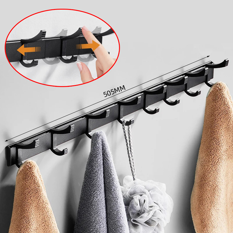 1PCS Heavy Duty Wall-mounted Hanging Bathroom Hook Rack Clothes Towel ...