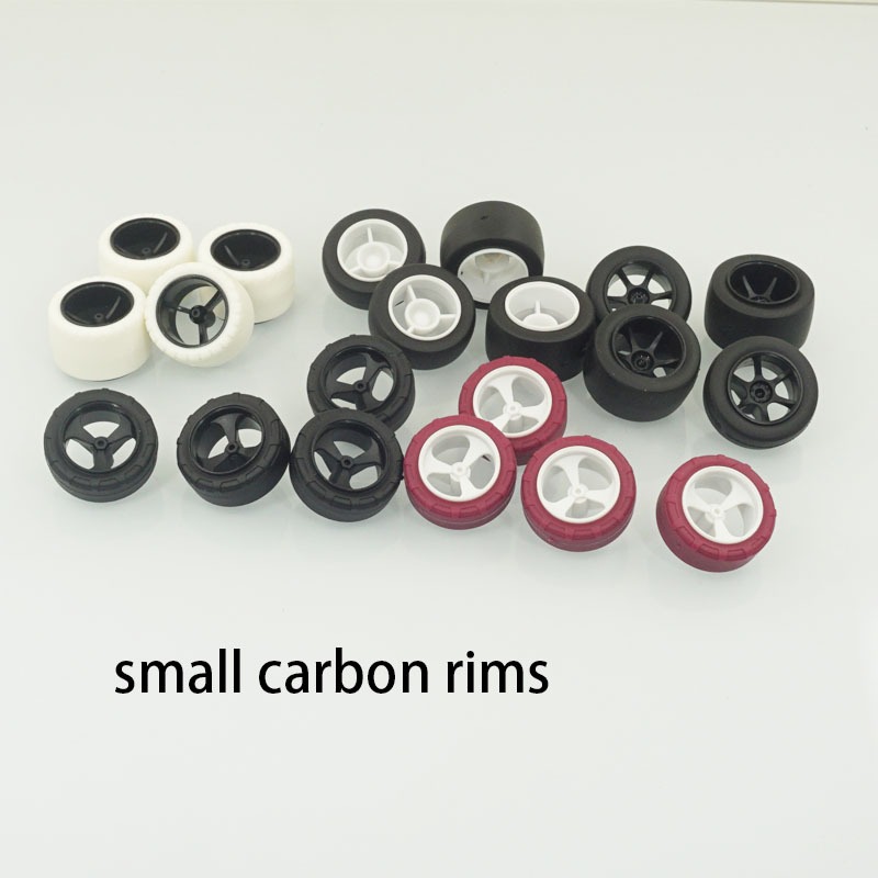 project D mini 4wd parts carbon small wheels maroon super hard tyre ...