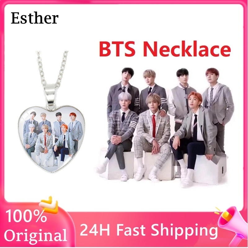 BTS necklace for women Silver 925 italy bts bangtan boys heart-shaped ...