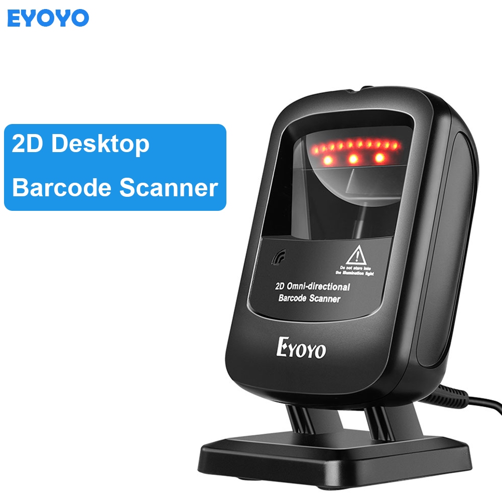 Eyoyo 1D 2D Desktop Barcode Scanner Omnidirectional Hands-Free USB Wired Barcode Reader,Phone ...