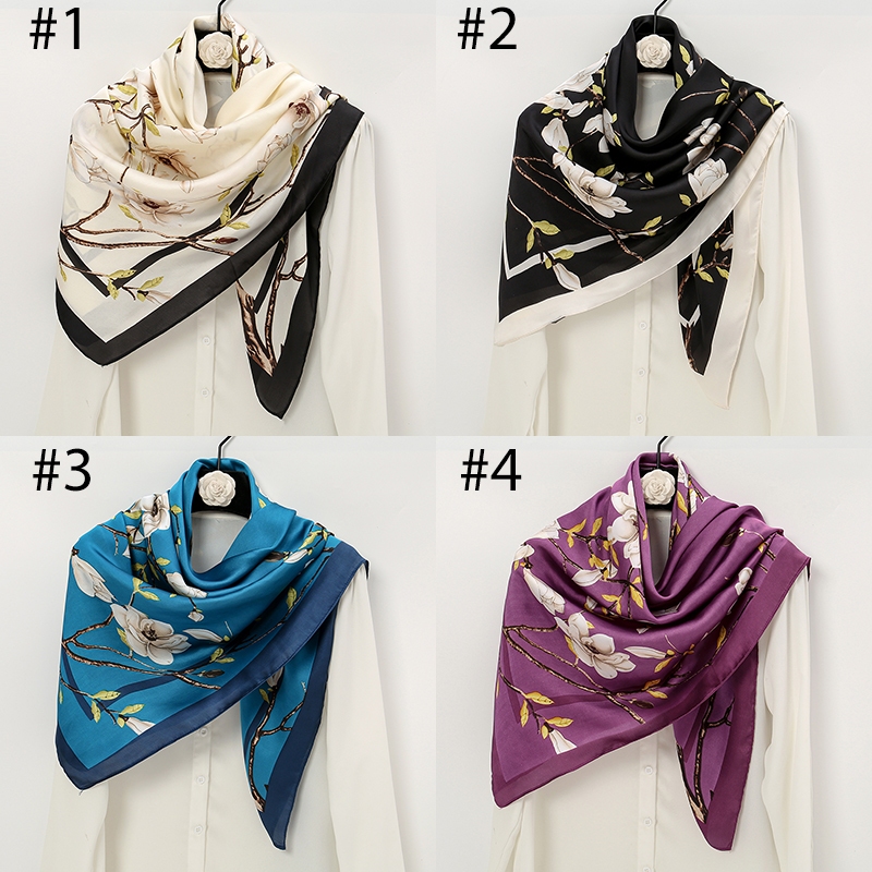 LAVEN 110*110 Big Size Square Shawl Bandana Floral Printed Hijab Scarf ...