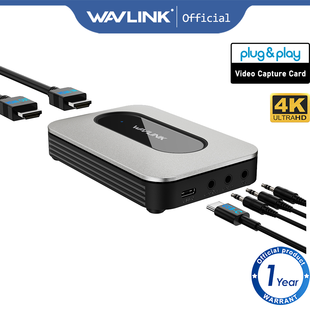 WAVLINK 4K HDMI Video Capture Card HDMI Video Grabber for Live Gaming ...