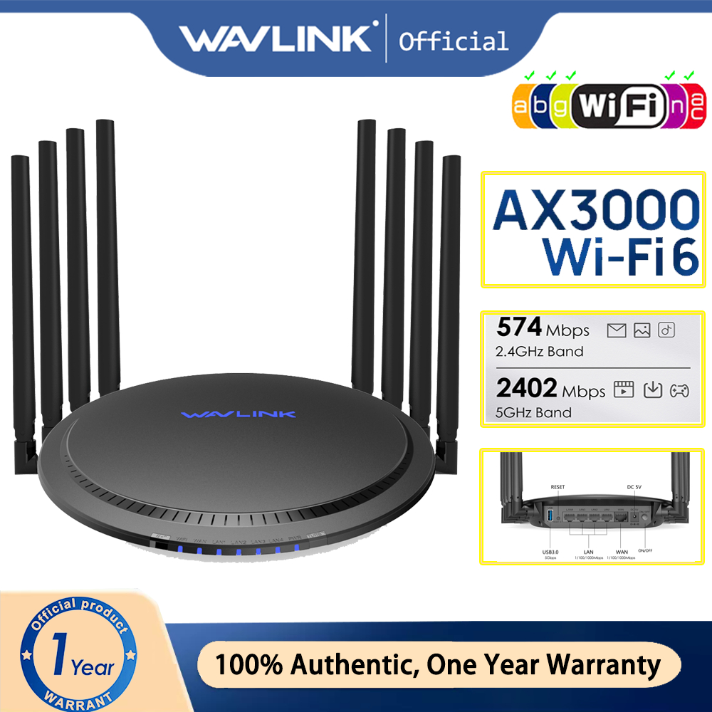 Wavlink Ac3000 Mu-Mimo Tri-Band 3000Mbps Smart Wi-Fi Gigabit Router ...
