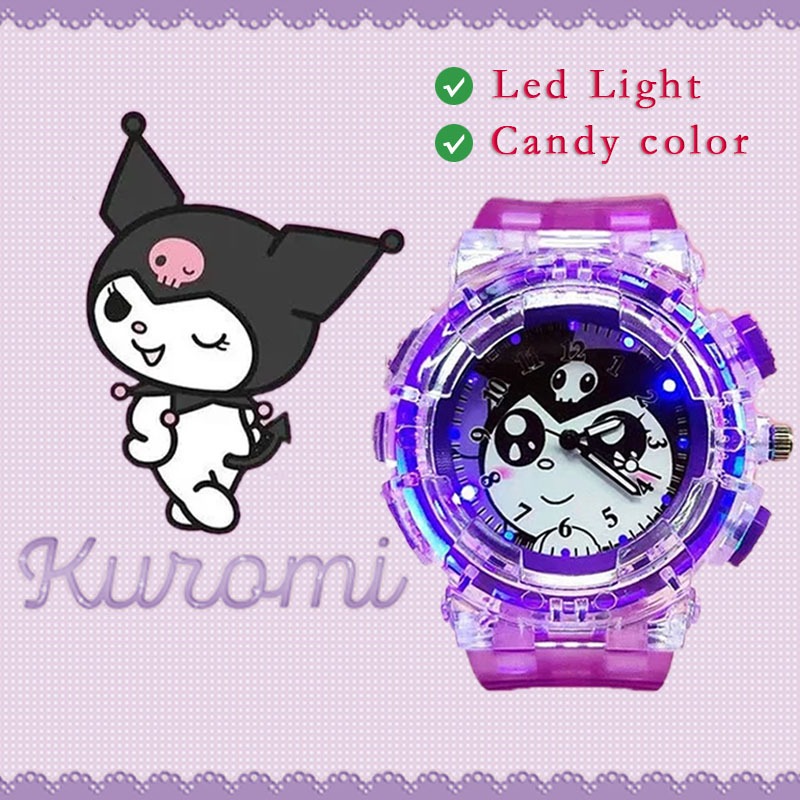 Cute Cartoon Kuromi Watch LED Light Kids Watches for Boys Girls ...