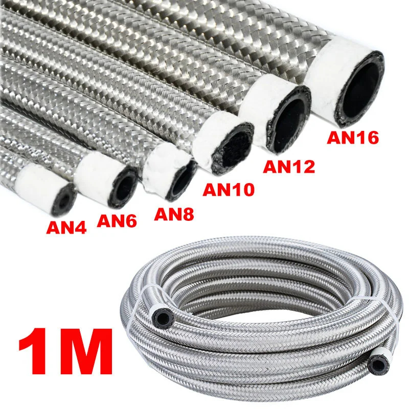 Universal AN4 AN6 AN8 AN10 AN12 AN16 AN20 Braided Oil Line Fuel Hose ...