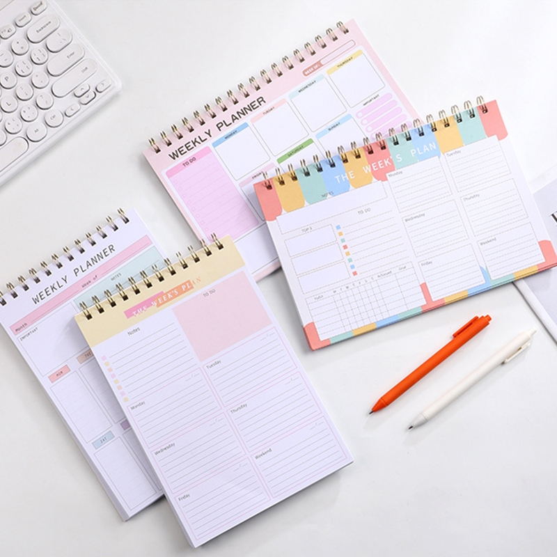 2024 New Weekly Daily Planner Notepads A5 Spiral Schedule Memo Pad ...