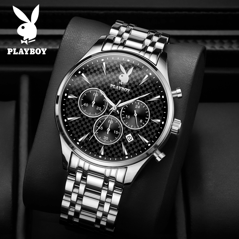 Playboy Watch For Men Waterproof Original Stainless Steel Chronograph ...