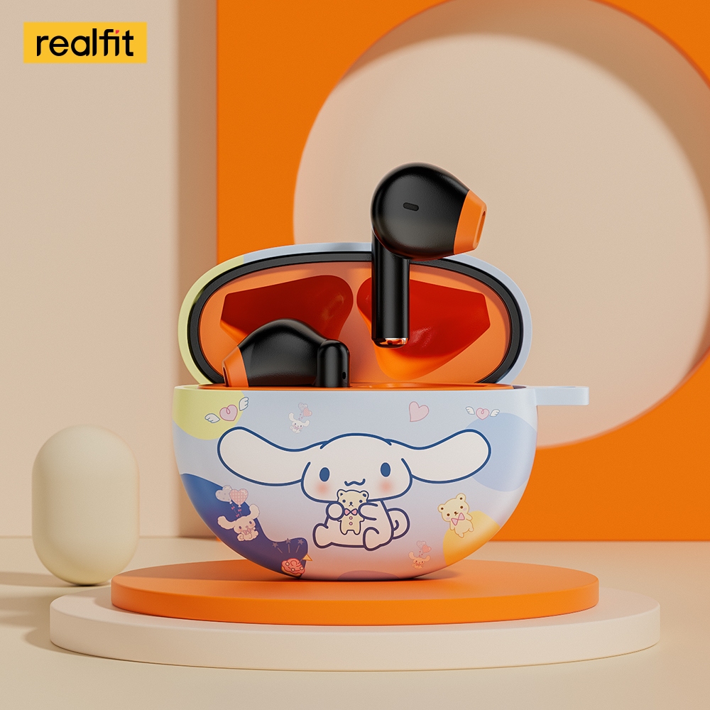 Realfit F2 Bluetooth Earphone with Cartoon Case Mini Wireless Earbuds ...