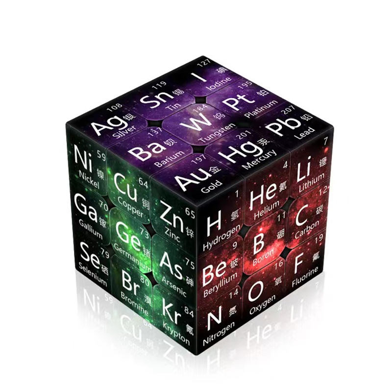 Magic Chemical Elements Cube Game DIY Puzzle Toy Periodic Table Cube ...