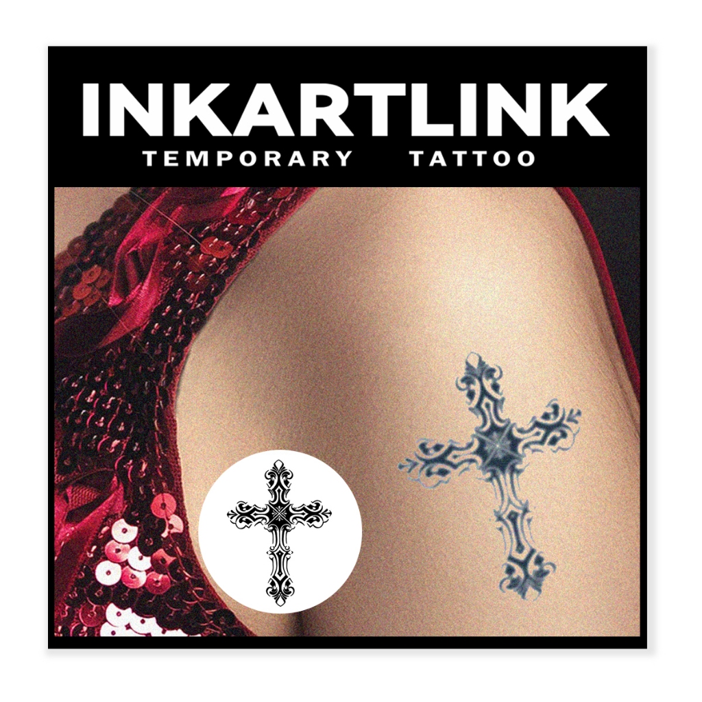Small cross temporary tattoo stickers, waterproof long-lasting magic ...