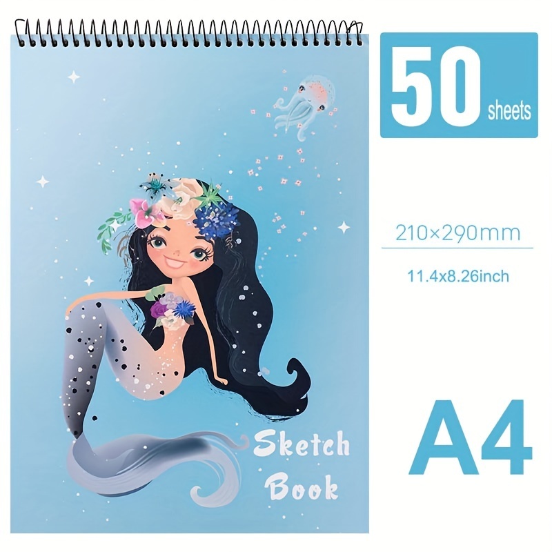 A4 Blank Paper Color Lead Sketchbook 50 Sheets Art Book Student ...