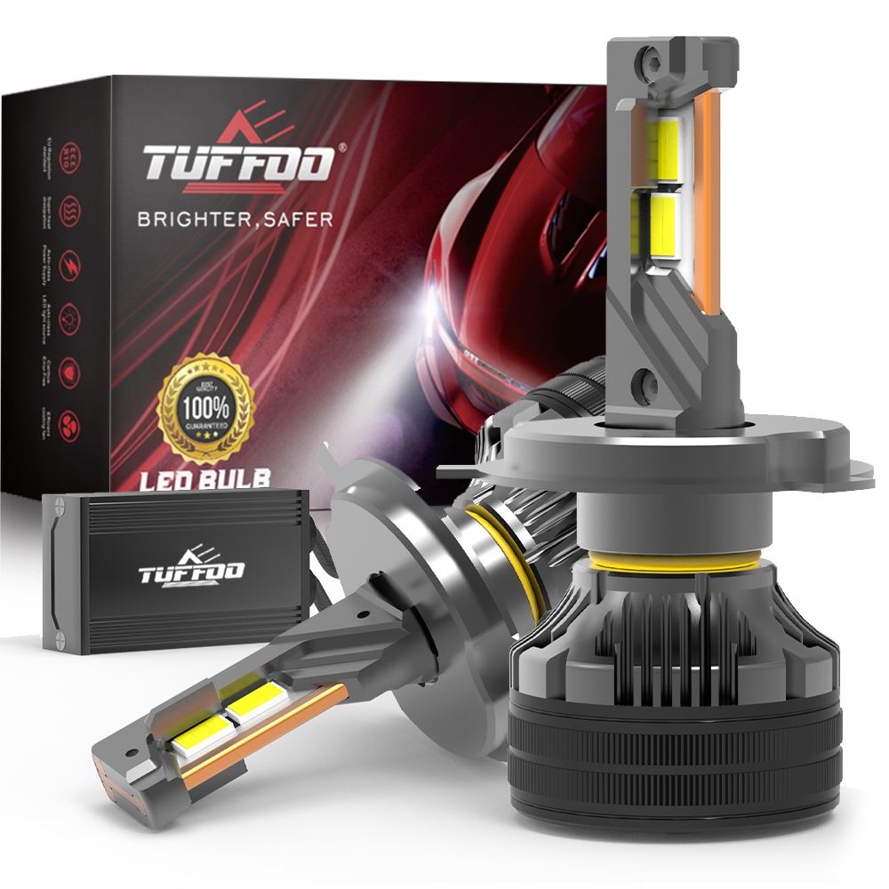 TUFFOO 2Pcs Car LED Headlight Bulb 140W 28000LM H7 H4 HB2 9003 H1 H8 H9 ...
