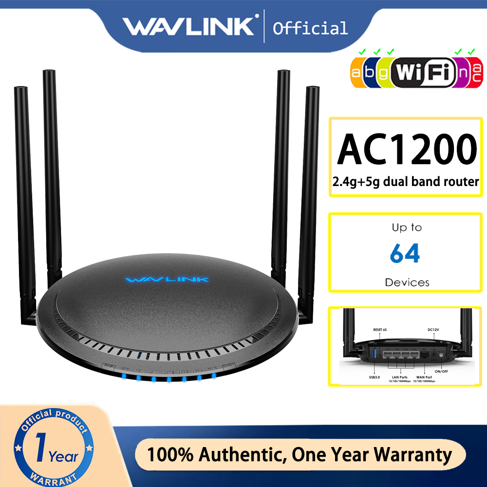 WAVLINK AC1200 Dual Band WiFi Router Wireless Internet Router for Home ...