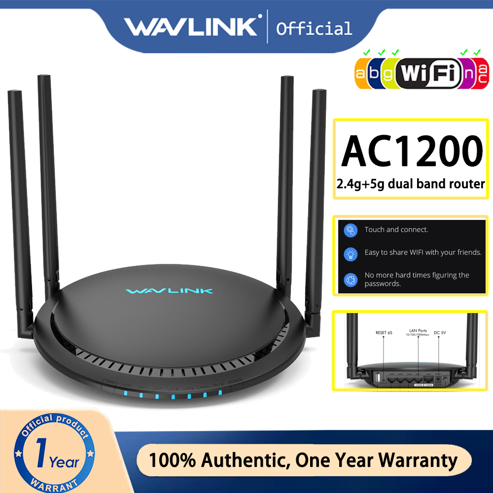 Wavlink Ac1200 Wi-Fi Router Dual Band 2.4g+5g 1200mbps 5 Extender ...
