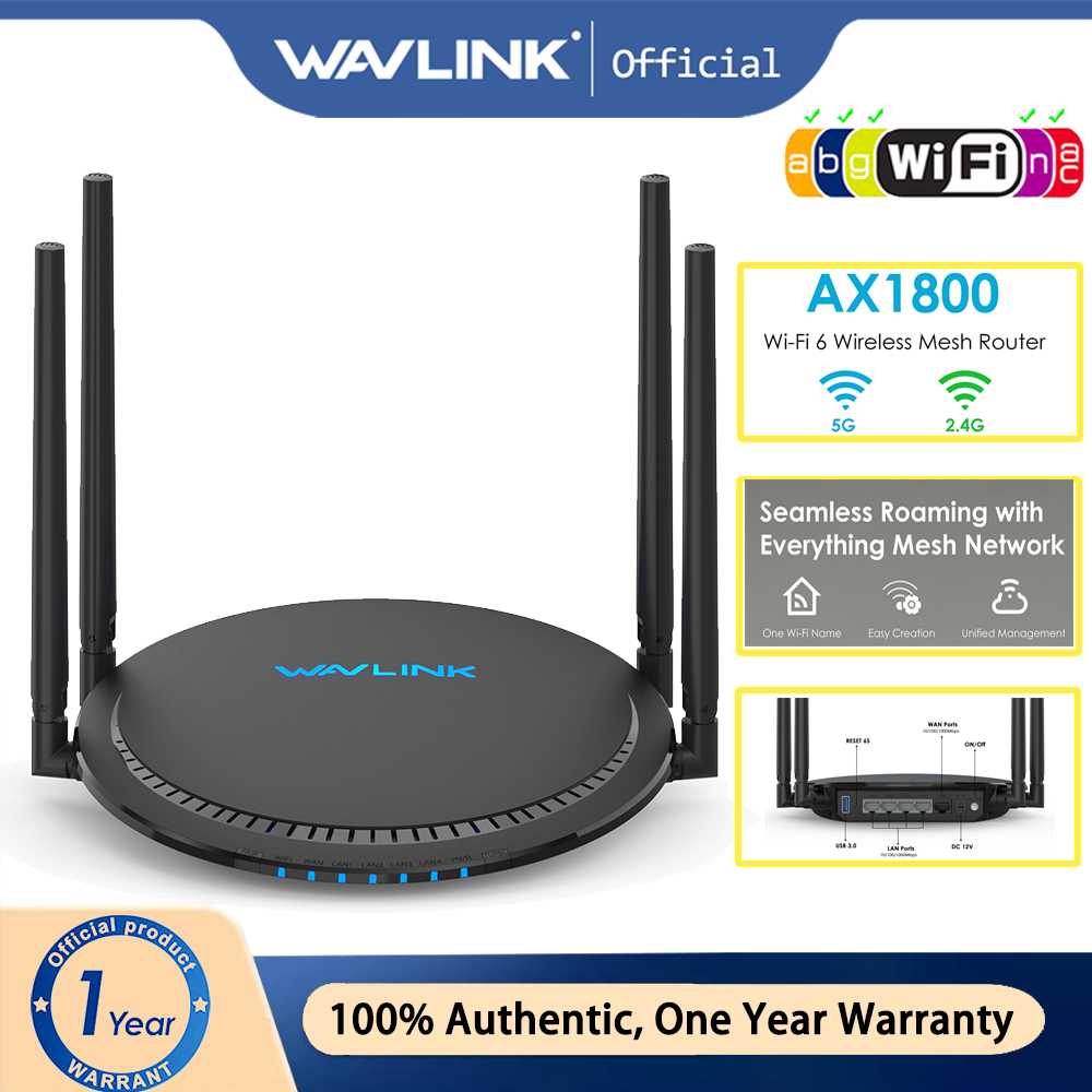 Wavlink Ax1800 Wi-Fi 6 Dual Band 2.4Ghz 574Mbps and 5Ghz 1201Mbps ...