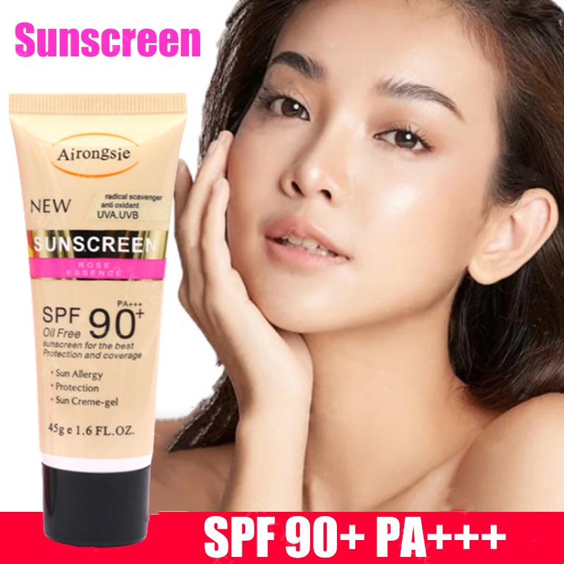 SPF90+ Whitening Sunscreen Cream Sunblock UVA/UVB Protection Lightweight Water Resistant ...