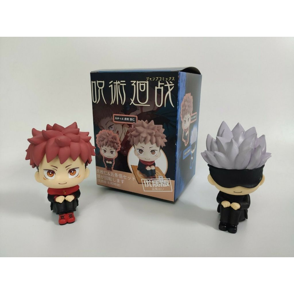 2pcs/lot Anime Jujutsu Kaisen Gojo Satoru Itadori Yuji Look Up Statue ...