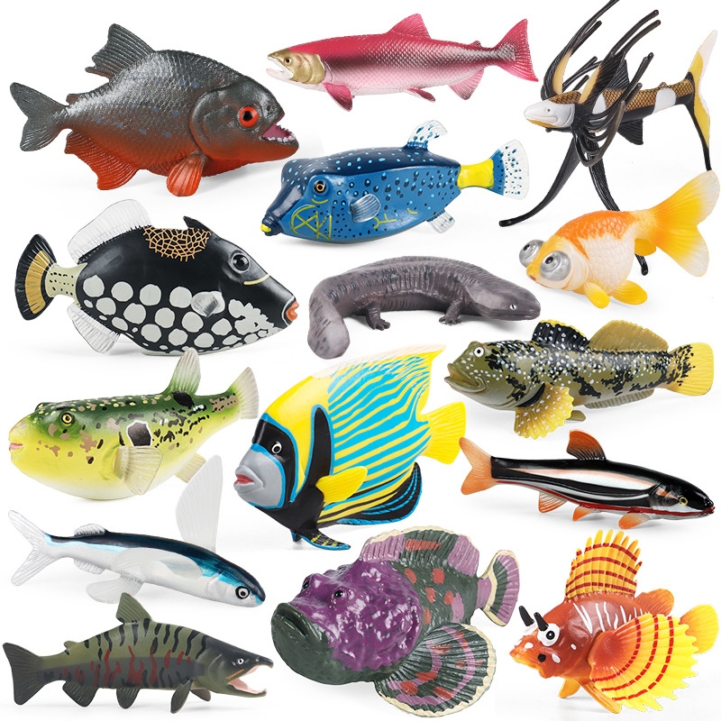 Simulated animal model ocean cognition goldfish piranha flying fish ...