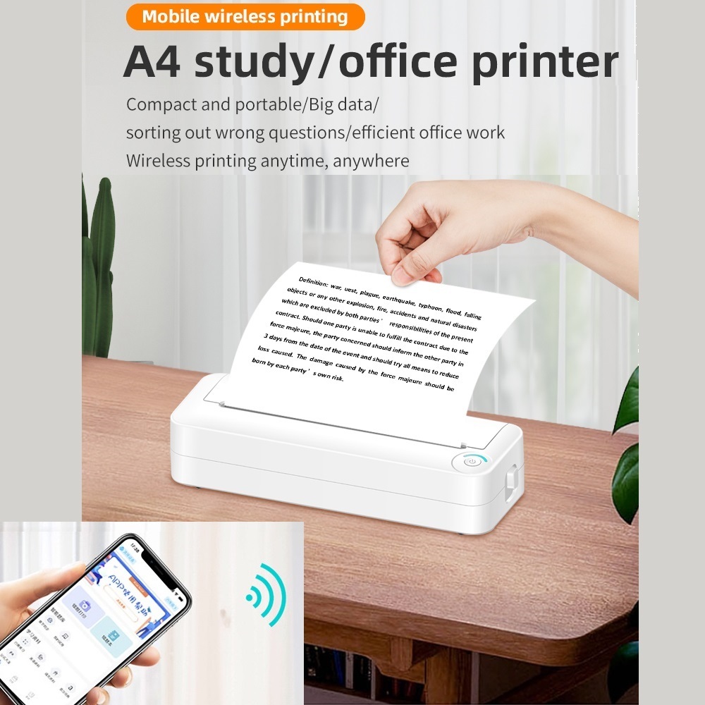 Mini Bluetooth Printer Wireless Smart Handheld Mobile Phone Controlled ...